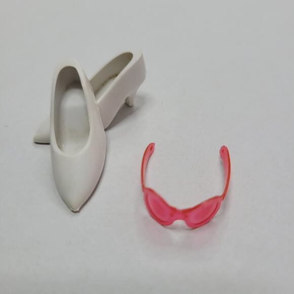 Barbie | Toys | Barbie White Spike High Heel Shoes And Pink Sunglasses ...